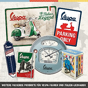 Nostalgic-Art, Retro Greetings Card Vespa - Italian Legend - Gift Idea for Scooter Fans Tin Postcard Mini Tin Sign Vintage Design 10x14cm