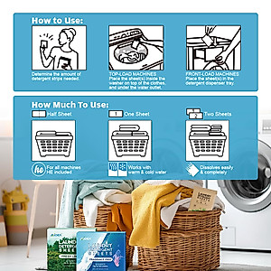 AIDEA Laundry Detergent Sheets, Laundry Sheets Detergent, Washer Sheets Detergent, No Plastic Jug, Laundry Soap Sheets For Travel, Home Washing, Fresh Scent-(160 Loads) 80 Sheets