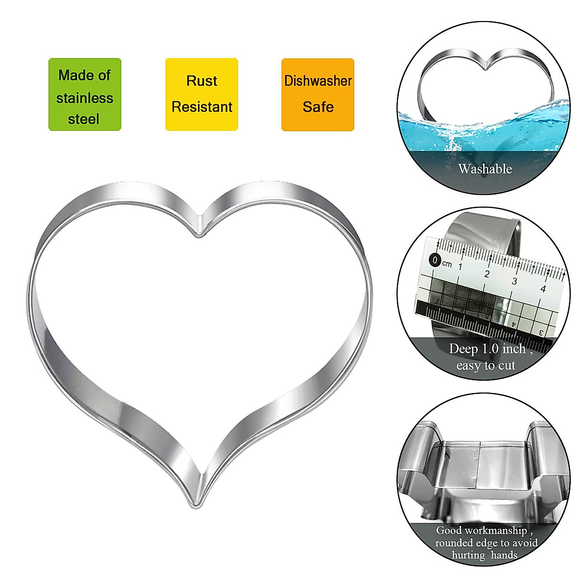 LUBTOSMN Large Coffee Cup Cookie Cutter Set-4 Piece-Coffee Mug, Hot Cocoa Mug, Lette, Teacup Cookie Fondant Biscui Cutters