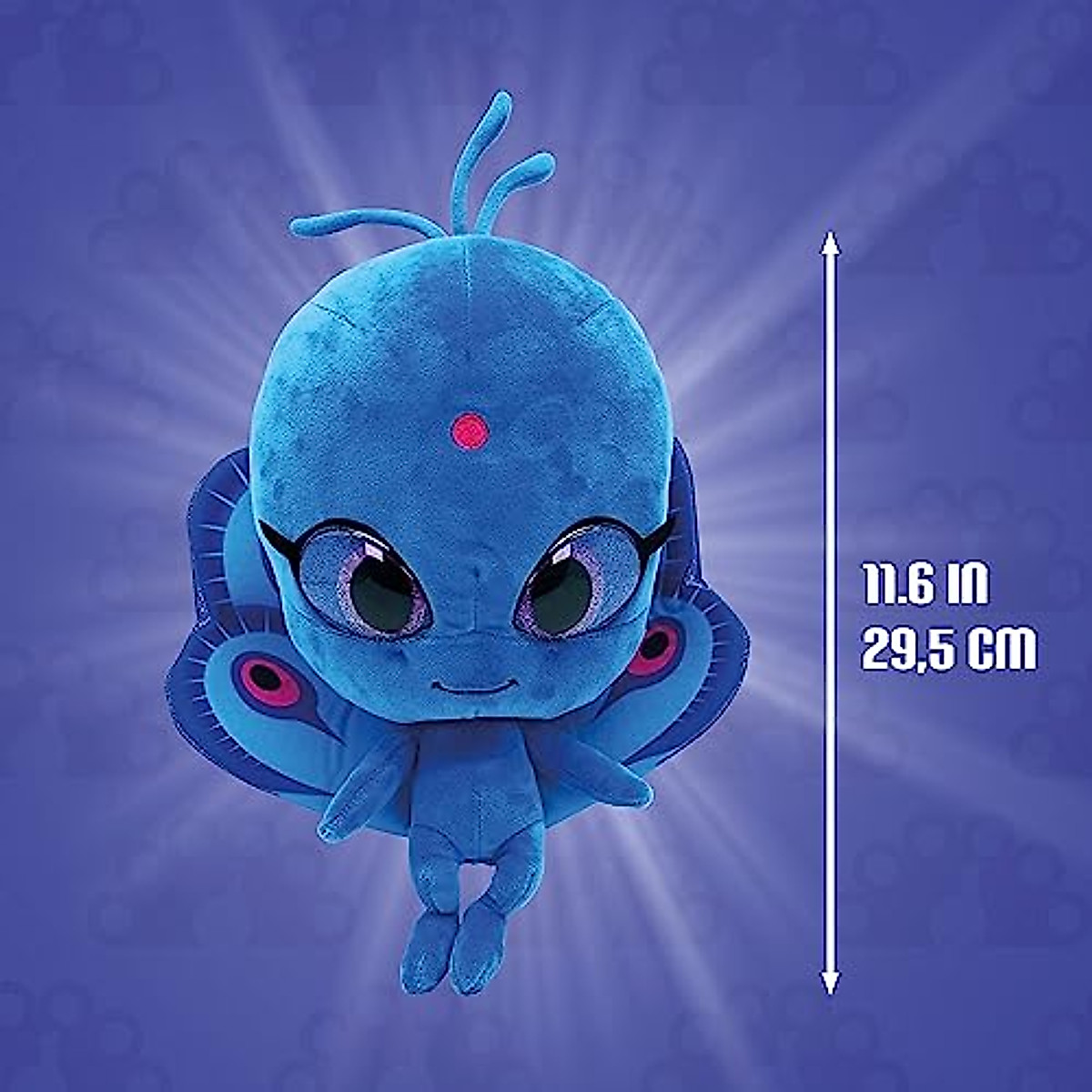 Miraculous Ladybug - Kwami Mon Ami Duusu, 9-inch Peacock Plush Toys for Kids, Super Soft Stuffed Toy with Resin Eyes, High Glitter and Gloss, and Detailed Stitching Finishes (Wyncor)