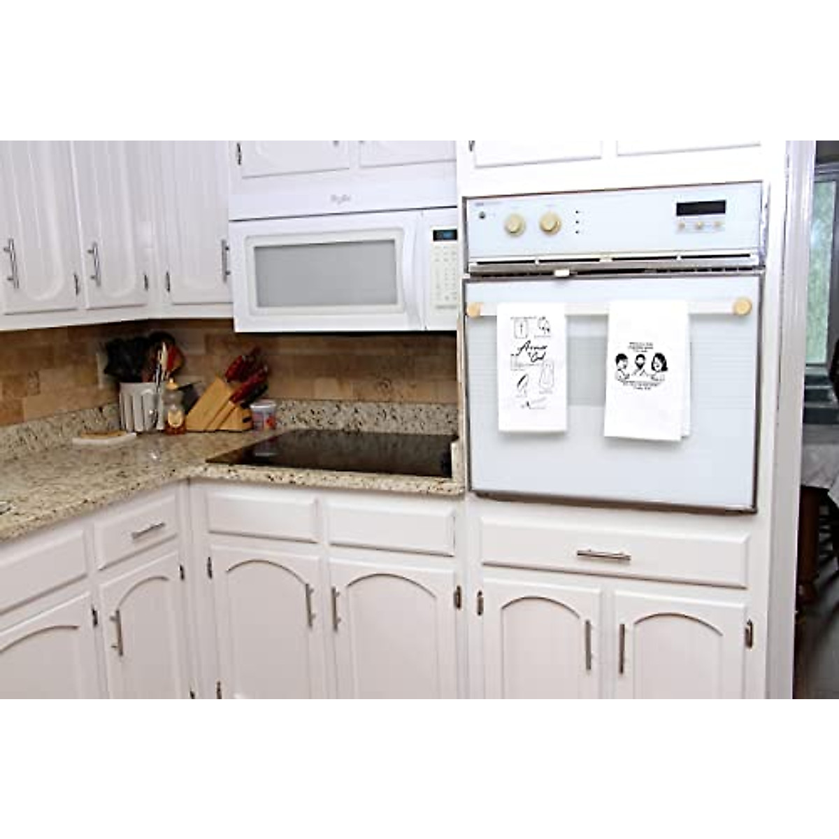 Tea Towels Cotton 100% Christian Gifts for Women Dish Drying Decorative Kitchen Towels, Farmhouse Hand Towel White Flour Dishes Bread Cloth. and Black 012021