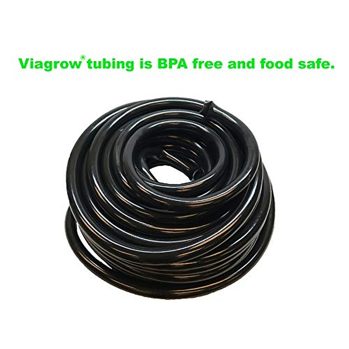 Viagrow V708245 Vinyl Multipurpose Irrigation Tubing(100ft, 3/4 inch ID-1 inch OD), Black