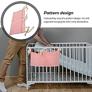 Toyvian Portable Crib Baby Crib Organizer Bag Baby Bedside Hanging Storage Bags 2 Pockets Organizer Diapers Pocket for Baby Crib Nursery Hanging Supplies Portable Stroller