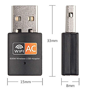 XVZ USB WiFi Adapter, 600mbps Dual Band 2.4G/ 5G Wireless Adapter, Mini Wireless Network Card WiFi Dongle for Laptop/Desktop/PC, Support Windows10/8/8.1/7/Vista/XP/2000, Mac OS X 10.6-10.13