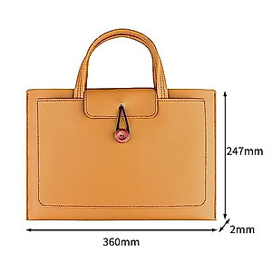 4USALE Leather Laptop Sleeve Case HandBag for Women Business Messenger Bag ShoulderBag (Brown-14)