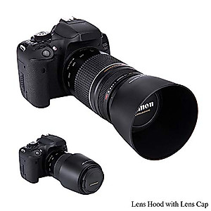 JJC Camera Lens Hood Shade Fits for Canon EF 75-300mm f/4-5.6 III USM & Canon EF-S 55-250mm f/4-5.6 is II Lens Replaces Canon ET-60 Hood Reverse Attaching -Black