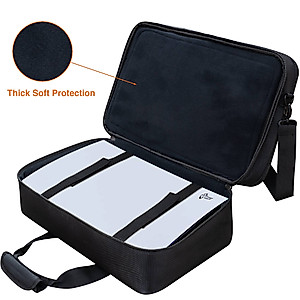 ButterFox Carrying Case Bag for PS5, Double Compartment Travel Case for Playstation 5 (Black/Blue)