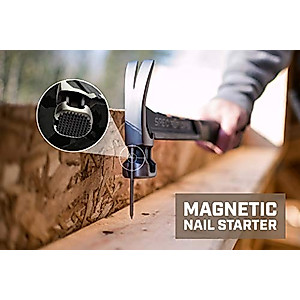 Spec Ops - SPEC-M22CF Tools Framing Hammer, 22 oz, Rip Claw, Milled Face, Shock-Absorbing Grip, 3% Donated to Veterans Black/Tan