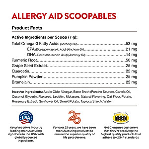 NaturVet Scoopables Aller-911 Dog Allergy Support Vitamins - Supports Immunity & Seasonal Allergies in Dogs - Hickory Smoked Bacon Flavored Pet Health Supplement | 11oz Bag
