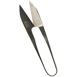 Kotobuki Traditional Japanese Thread Scissors, Black Finish with Short Blade