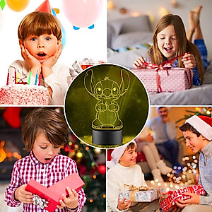 LOUHH Stitch Light, Stitch Gifts-3D LED Intelligent Remote Control Stitch Lamp 16 Color Light for Christmas Children's Room Decoration