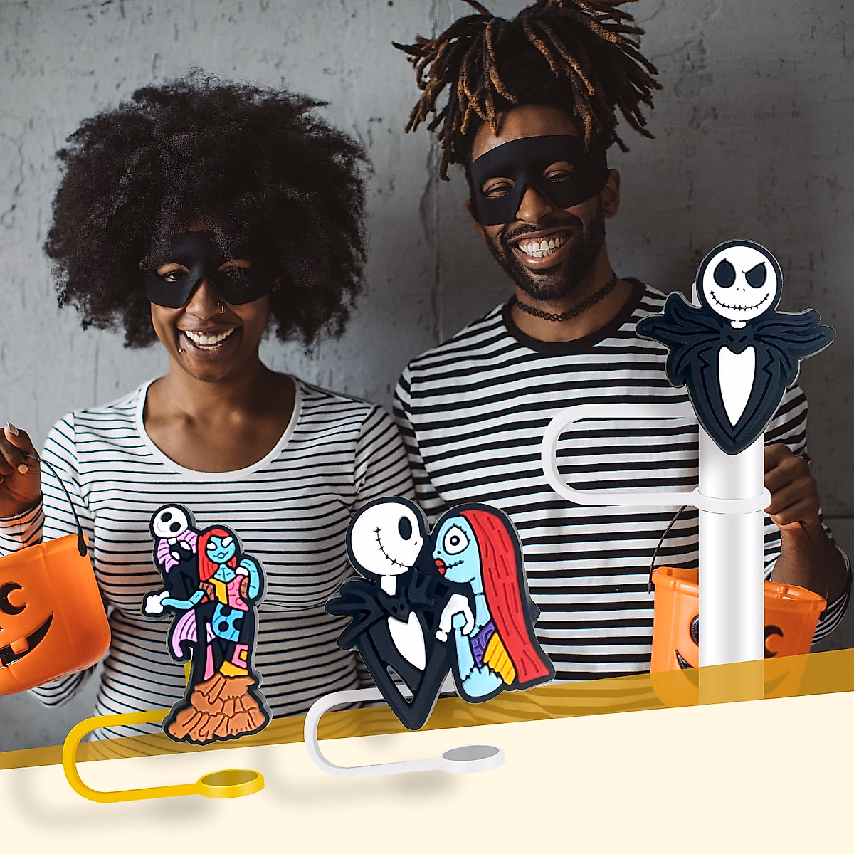 10Pcs Horror Straw Cover Cup for Tumbler Cup, 10mm Drinking Straw Topper, Reusable Protectors Straw Tips Lids for Cup Accessories (10Pcs Horror 10mm)