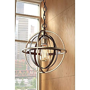 Home Decorators Collection 27030 1-Light Bronze & Champagne Pewter Mini Pendant