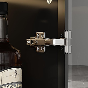 Homsee Bookcase Bookshelf with 5-Tier Shelves, 4 Glass Doors and LED Lights, Wooden Display Storage Cabinet for Home Office, Living Room, Black (31.5”W x 14.2”D x 78.7”H)