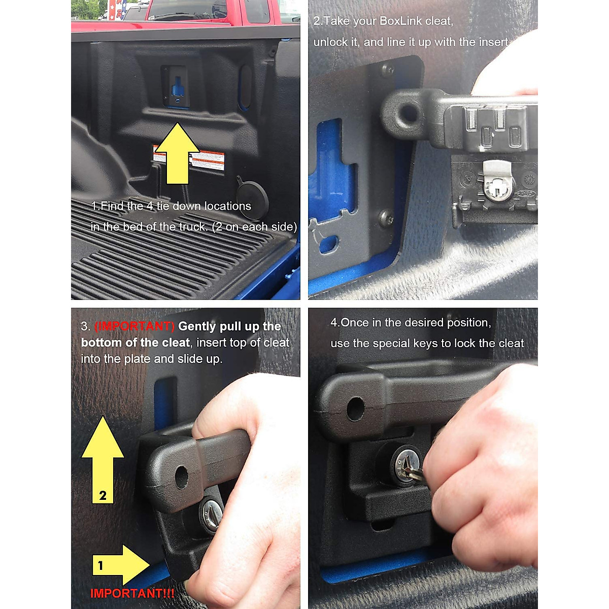 ISSYAUTO 4 Pack Tie Down Anchors Compatible with 2015-2024 F150 F250 F350 Boxlink Bed Tie Downs, FL3Z-99000A64-B