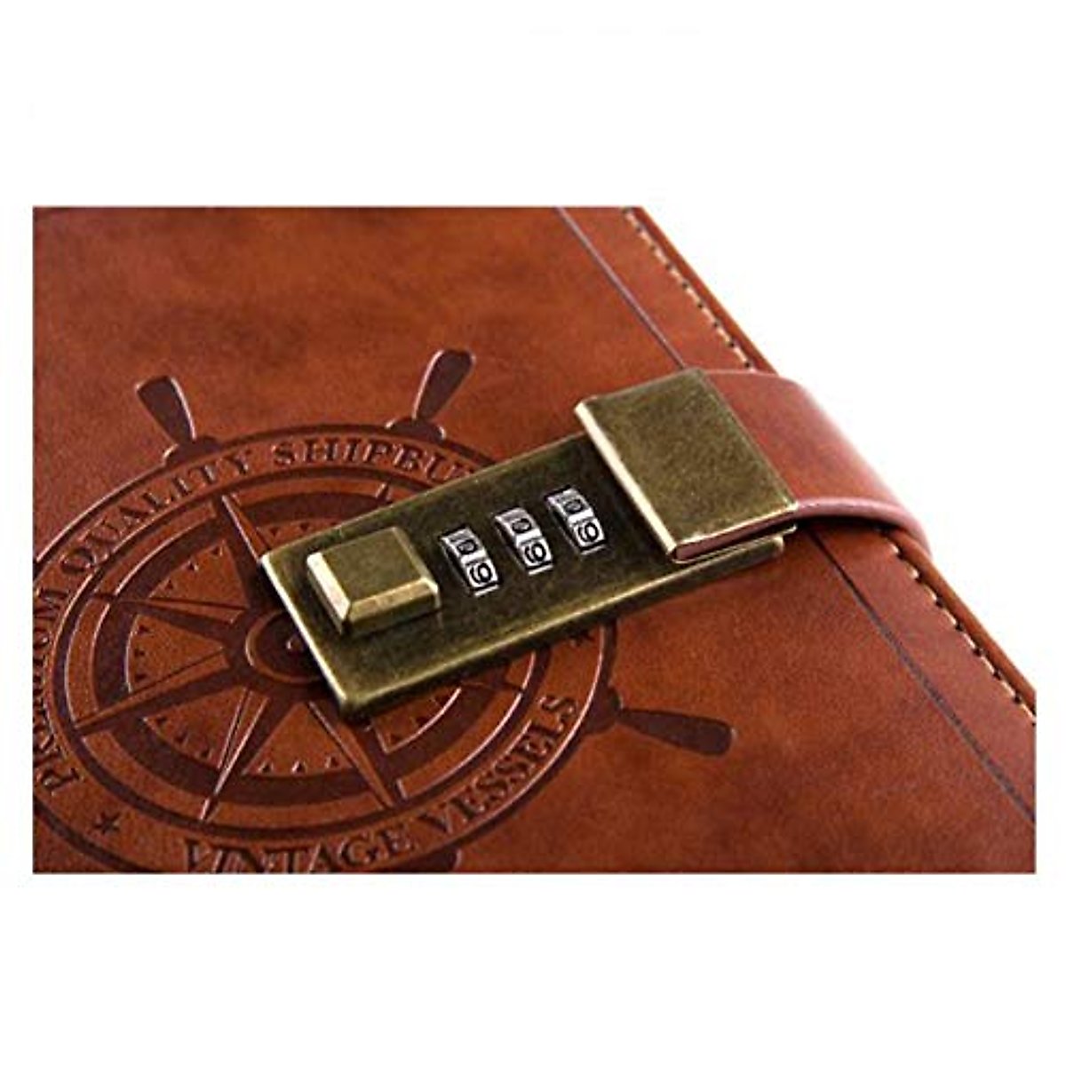 YIAAN Writing Notepads B6 Notebook Creative Password Lock Journal PU Leather Combination Lock Diary Digital Password Locking Journal Diary Thick Paper (Color : Grey)