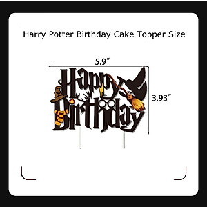 16pcs Wizard Happy Birthday Cake Topper, Magical School Theme Glitter Black Cupcake Topper, Personalized Baby Shower Cake Topper Boys Kids Birthday Anniversary Theme Party Cake Decorations Supplies