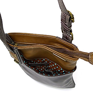 CHALA SWING Pack Smartphone Cross-Body Purse Purse Charm (Brown_ Dragonfly With Teal Flower)