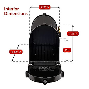 Whitehall 16308 Aluminum Superior Mailbox Package in Black