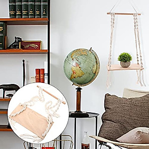 Garneck Home Decor Wall Mounted Shelves Macrame Wall Hanging Shelf Handmade Macrame Shelf Woven Hanger for Plants and Decor Hanging Bohemian Shelf Plants Decor Decoraciones para Salas De Casa