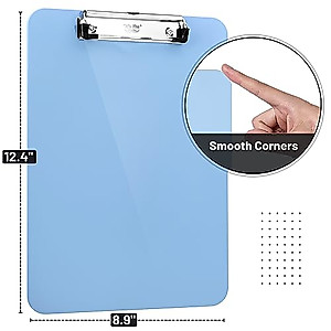 Mr. Pen- Plastic Clipboard, 12.5” x 9”, Cyan Blue, Clipboards for Kids & Adults, Clipboards Plastic, Clip Board, Teacher Clipboard, Kids Clipboard, Cute Clipboard, Plastic Clipboards