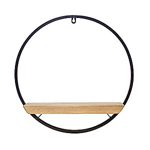 Melrose Indoor Modern Home Decorative Circle Shelf Iron/Wood