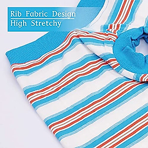 100% Cotton Striped Dog Shirt for Large Dogs, Stretchy Breathable Sleeveless Dog Clothes for Large Dogs, Surbogart by Xobberny Soft Lightweight Cool Pet T Shirt, 4X-Large