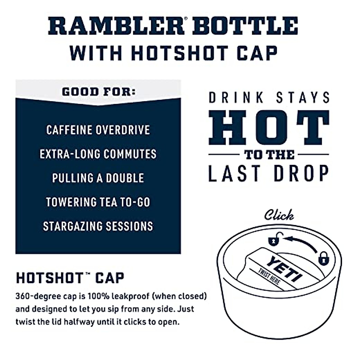 YETI Rambler 12 oz Bottle, Stainless Steel, Vacuum Insulated, with Hot Shot Cap, Canopy Green