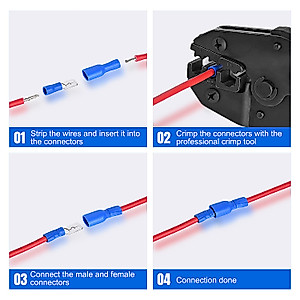 Nilight 540PCS Mixed Quick Disconnect Electrical Insulated Butt Bullet Spade Fork Ring Solderless Crimp Terminals 22-16/16-14/12-10 Gauge Electrical Wire Connectors Assortment Kit, 2 Years Warranty