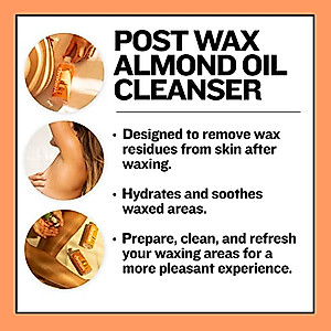 waxup Almond Oil Wax Remover (8 Fl. Ounces), After Waxing Skin Care Product, Post Wax Oil Cleanser for Professional and At Home Waxing For Women and Men.