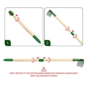 Duckura Kids Gardening Tools Set - 7pcs Garden Tool for Kids with Shovel, Rake, Hoe, Leaf Rake, Outdoor Summer Yard Lawn Digging Toys, Valentine Day Birthday Gifts for Boys Girls Age 2 3+ Years Old