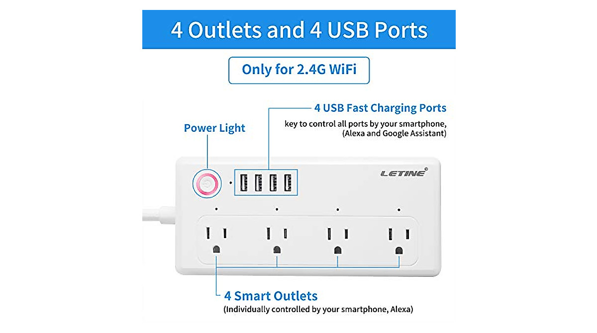 Smart Power Strip for Alexa & Google Home | Surge Protector