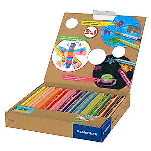 STAEDTLER Noris junior 3-in-1 colouring pencil pack of 12 assorted colours + sharpener
