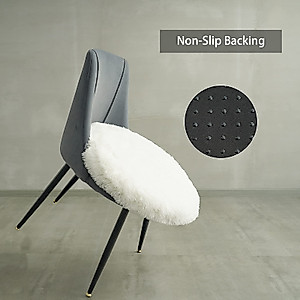 Espiraio Seat Cushion, Super Soft Comfortable Round Cushion, Non-Slip Fluffy Chair Cushion, Plush Chair Cover Chair Pads, Home Decor Cushions for Bedroom Sofa and Stools Floor Cushion 20 Inch White