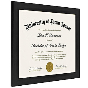 Americanflat 8.5x11 Diploma Frame in Black with Shatter Resistant Glass - Horizontal and Vertical Formats for Wall and Tabletop