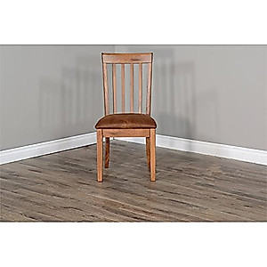 Sunny Designs Sedona 19" Traditional Mindi Wood Slatback Chair in Rustic Oak