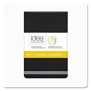 Oxford Idea Collective Top-Bound Mini Softcover Journal, 3-1/2" x 5-1/2", Legal Rule, Black Cover, 96 Sheets (56885)
