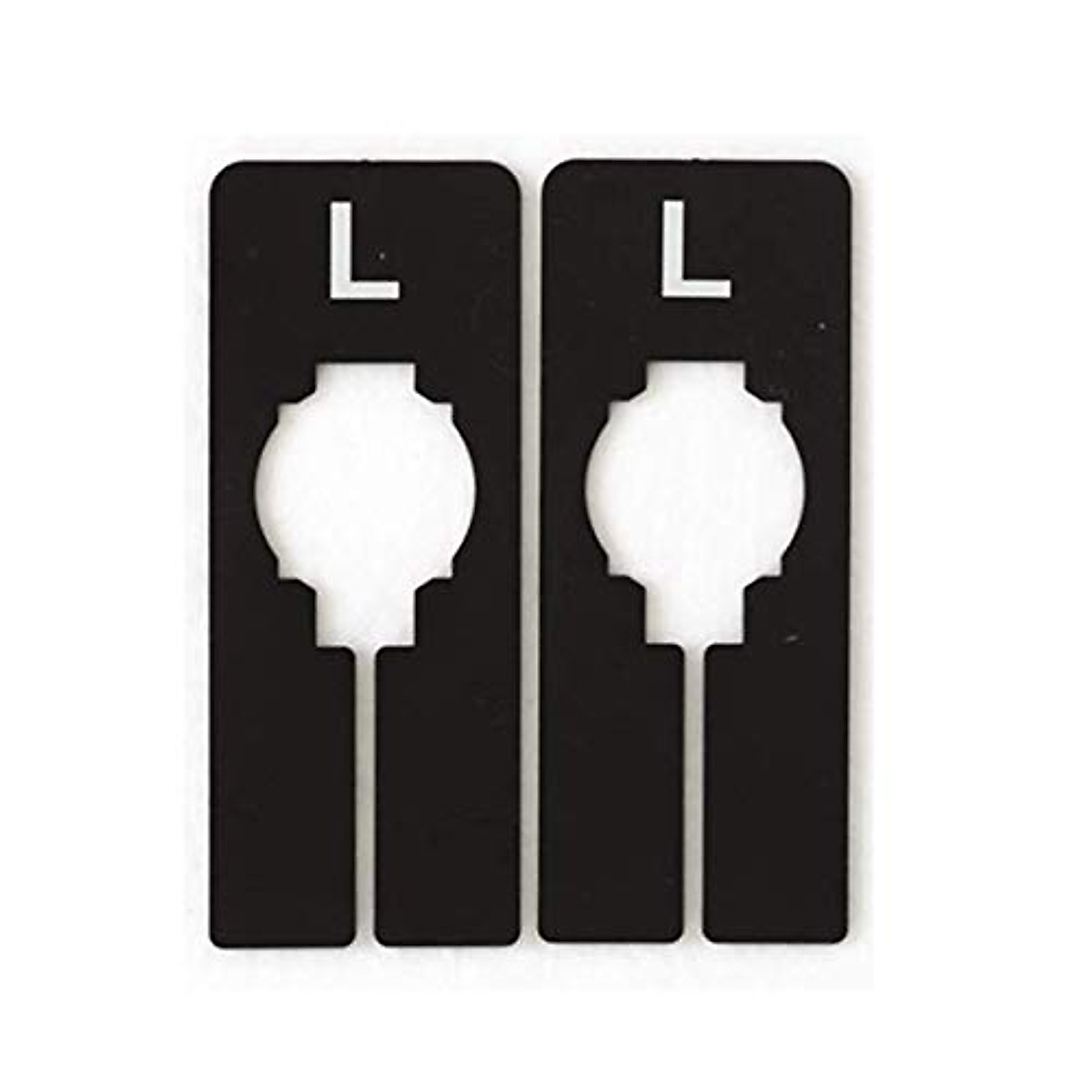 NAHANCO QSDBWKIT3, Black Rectangular Clothing Size Dividers with White Print for XXS-XXL, 1 Blank, Kit of 16 (7 Sizes and 1 Blank, 2 of Each)