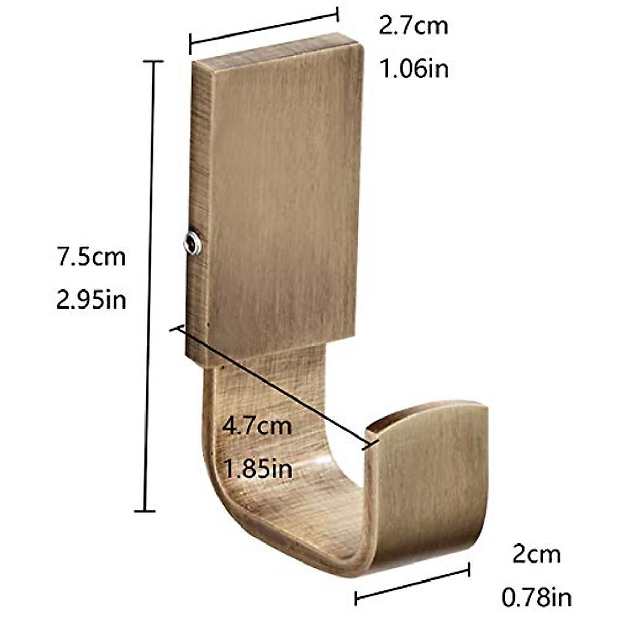 Flybath Coat Hook Antique Brass Towel Robe Hooks for Bathroom Kitchen Shirt Holder Wall Mounted Brushed Bronze 2 Pack