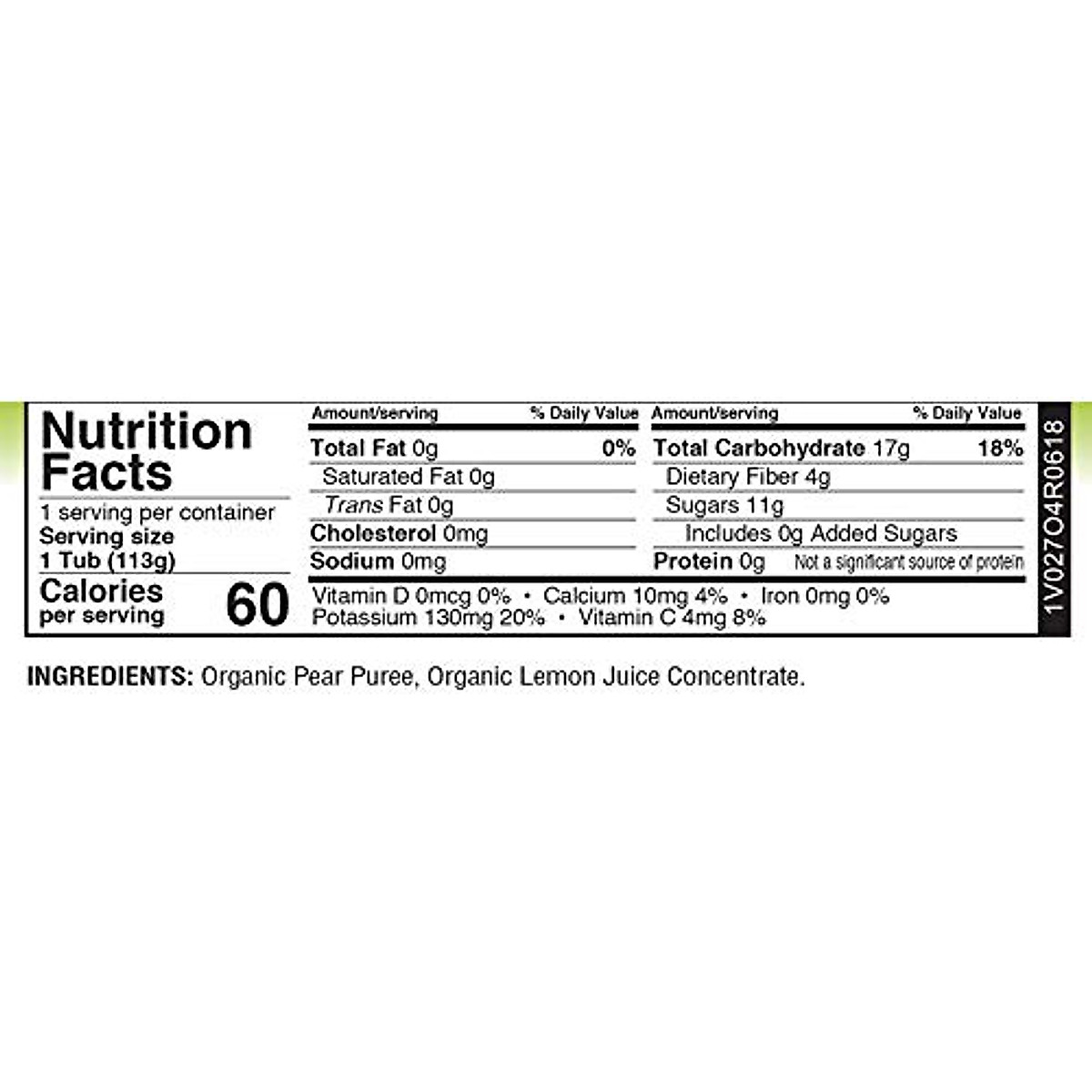 Yummy Organics Baby Food - Organic Fruit and Vegetable Puree, Non-GMO, Gluten-Free, No Added Sugar or Salt, Resealable and Reusable BPA-Free Cups, Pears, 12 Pack