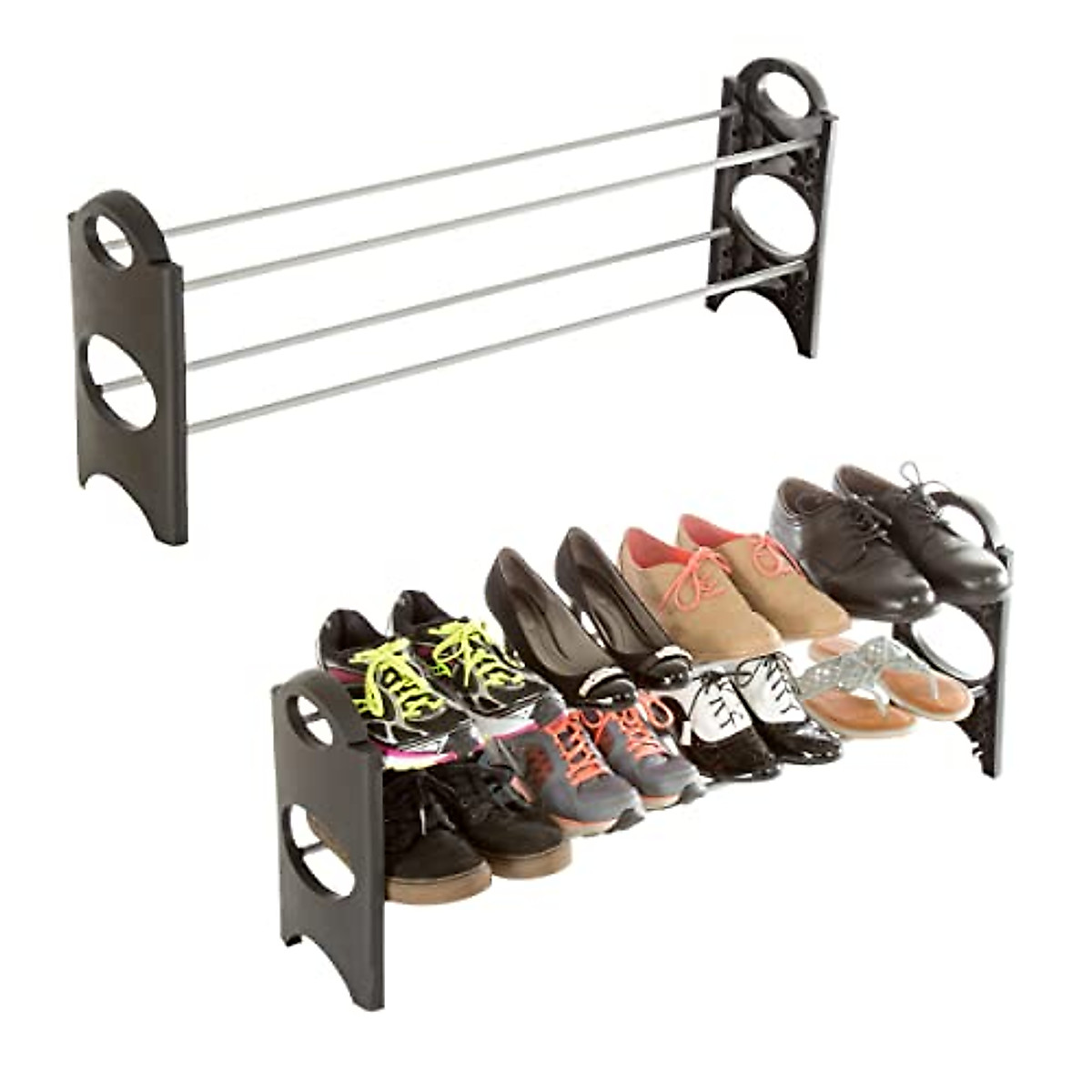 Home-Complete 4-Tier Stackable Shoe Rack
