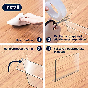 Uzpomel Acrylic Shelf Dividers for Closet Organization，Sweater Organizer for Closet - 6pack 8” Tall Clear Plastic Shelf Dividers for Closets Shelves Cabinets