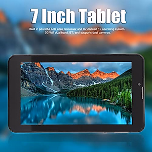 PUSOKEI 7 Inch Tablet PC for Android 10,2G RAM/32G ROM & Octa Core Processor Kid Tablet 5G WiFi Dual Band Tablet,1280x800 IPS HD Touchscreen,Low Blue Light(Orange)