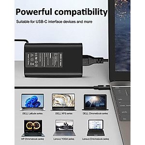 65W 45W Dell Laptop Charger USB C for Dell Latitude 5420 5520 7275 7420 7410 7370 Dell XPS 13 9350 9250 9380 9370 9360 9365 Chromebook 3100 3400 5190 Adapter Power Cord