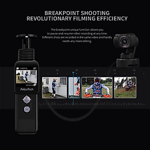 FeiyuTech Pocket 2S Wearable Action Camera Handle 3-axis Stabilizer Gimbal Integrated Magnetic Body with 4K Video, Mic, 130° Wide Angle for YouTube TikTok Vlog