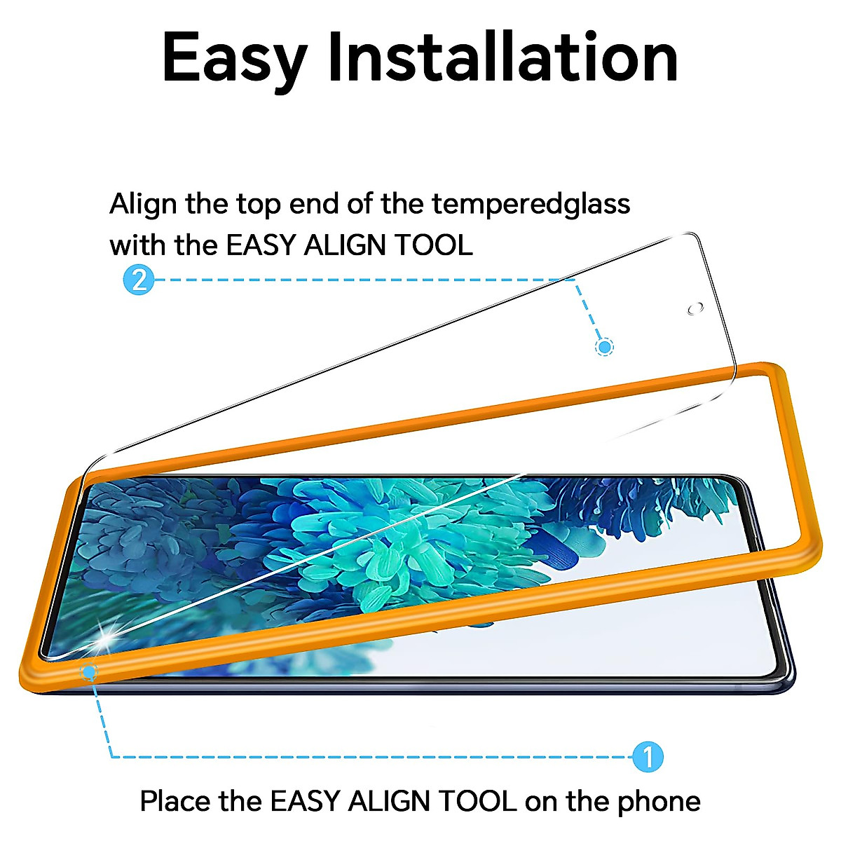 Coolpow 【3+3 Pack】 Designed for Samsung Galaxy S20 FE 5G Screen Protector Tempered Glass, with 3Pack Camera Lens Protector [Easy Installation] [Anti-Scratch]