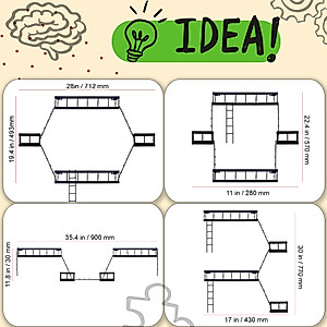 BUNNYBOO Black Metal Mini Fire Escape Wall Shelf Display with Basket for Books, Figurines, Plants, Action Figures Staircase & Ladder Design, Fire Escape Bookshelf, City Stair Shelf (Style 1)