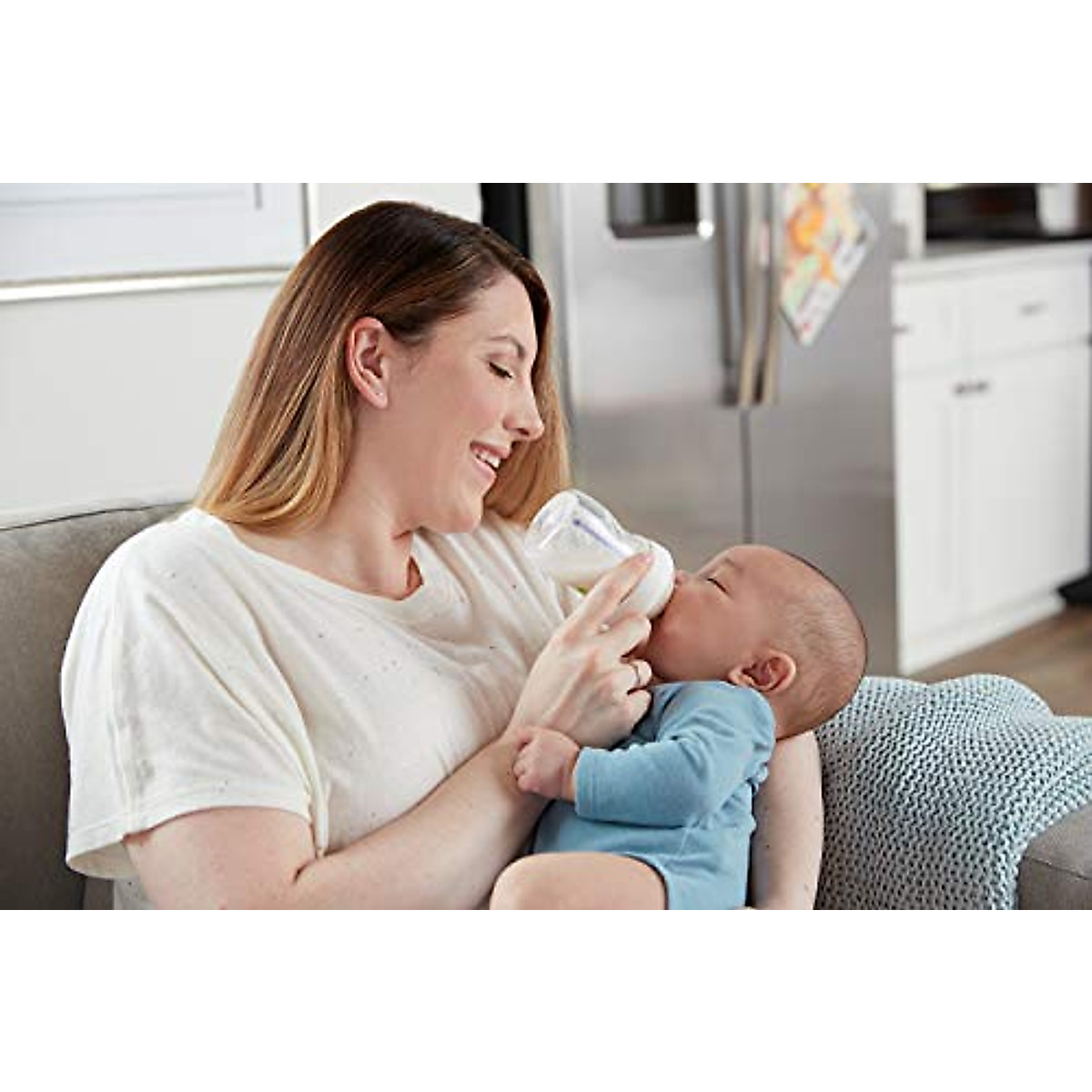 NUK Simply Natural Baby Bottles with SafeTemp Gift Set - Includes 4 Bottles, 3 Pacifiers, and 2 Replacement Bottle Nipples