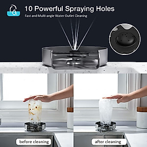 Glass Rinser for Kitchen Sink, M Mehoom Metal Cup Washer for Sink, Bottle Rinser Sink Attachment for Home, Glass Washer for Bar Sink, Kitchen Sink Accessories, Stainless Steel, Brush Nickel