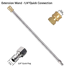 2Pcs Pressure Washer Extension Wand, 13 inch Jet Wash Extension Lance with 1/4 Inch Quick Connect for Power Washer